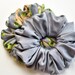 XXL Steel Gray Satin Scrunchies, Floral Gray Matte Satin Jumbo ...
