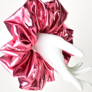 XXL Metallic Scrunchies, Oversized Shiny Red, Pink, Silver and Gold ...