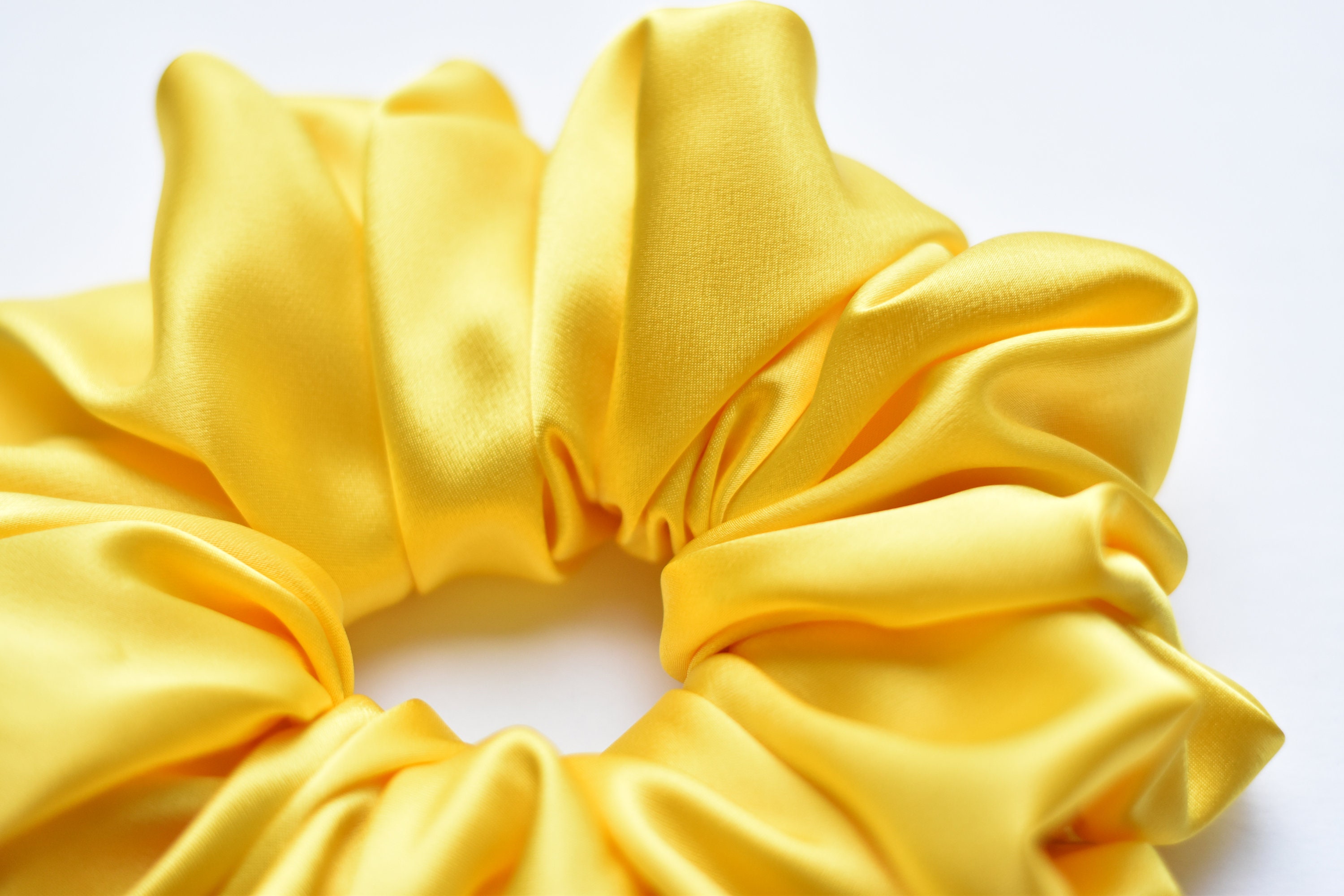 Jumbo Bright Pineapple Yellow Satin Scrunchie Very Bright - Etsy Canada