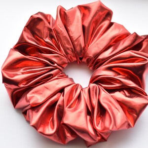 XXL Metallic Scrunchies, Oversized Shiny Red, Pink, Silver and Gold ...