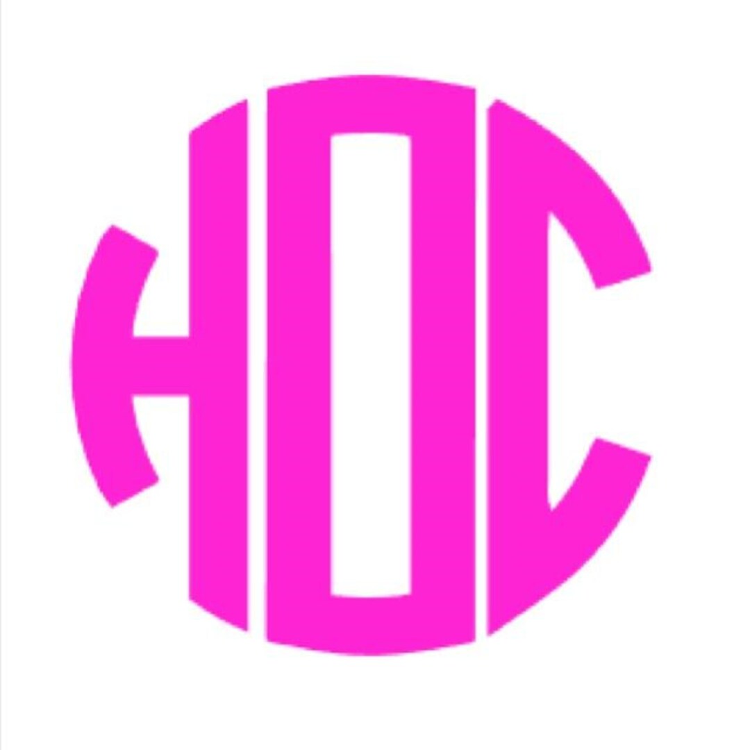 Circle Block Monogram Decal - Etsy