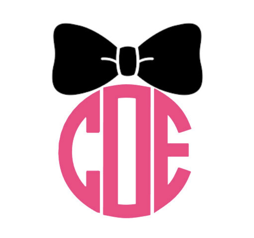 Bow Circle Monogram Decal - Etsy