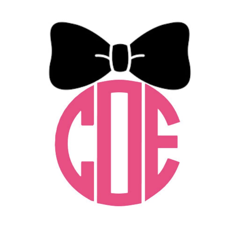Bow Circle Monogram Decal - Etsy