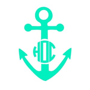 Anchor Monogram Decal - Etsy