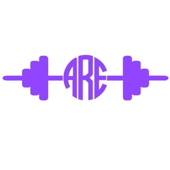 Dumbbell Monogram Decal | Etsy