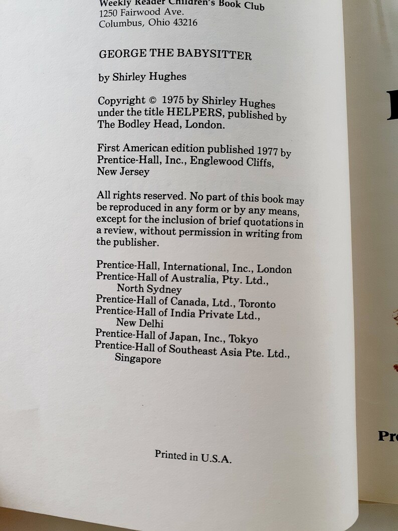 George the Babysitter, Shirley Hughes, 1975, Vintage 1970s Weekly ...