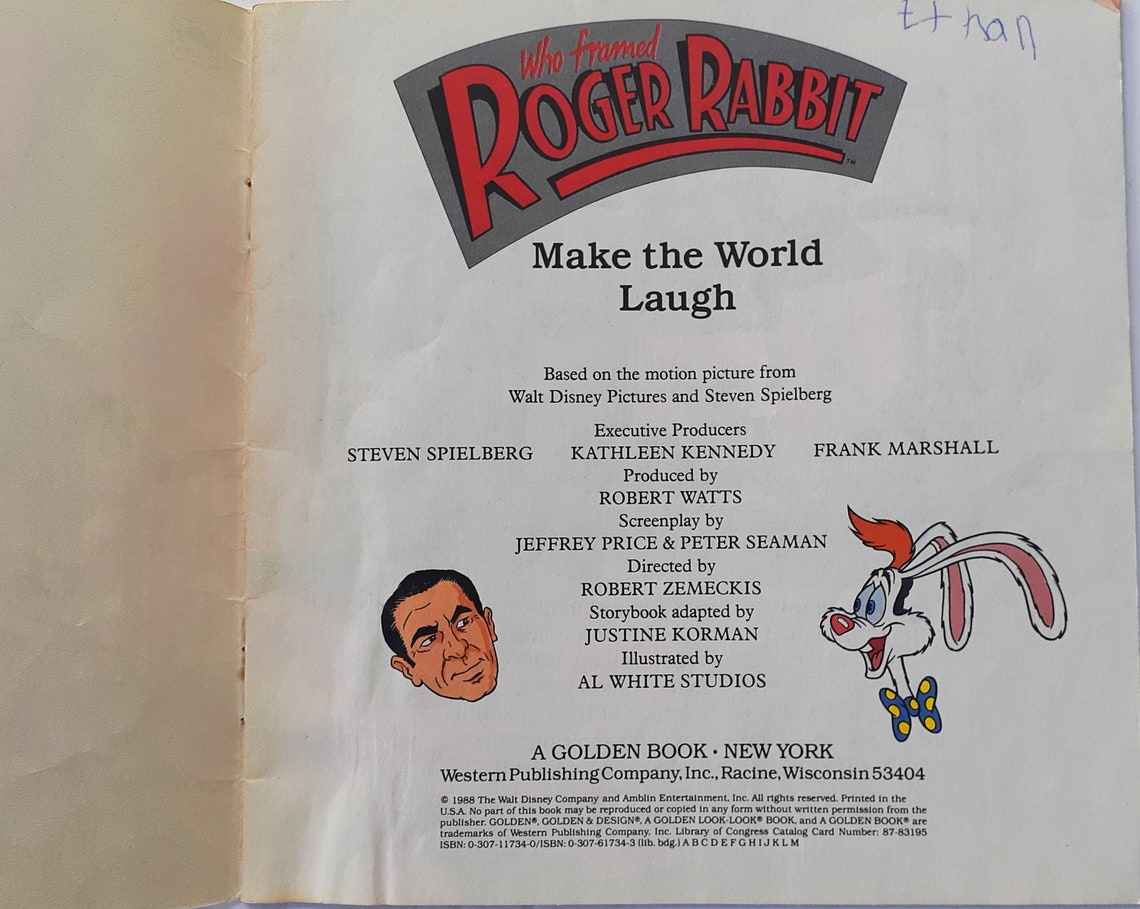 Who Framed Roger Rabbit Make the World Laugh 1988 Vintage - Etsy