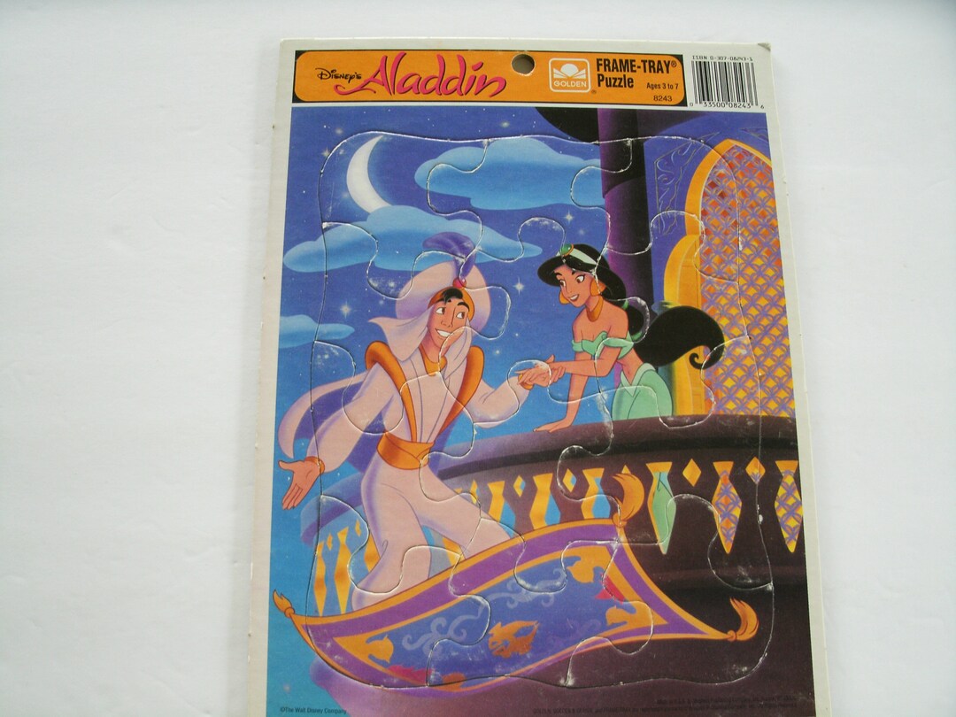 Vintage Disney's Aladdin, Frame Tray Puzzle, Golden, 1992, 90s - Etsy