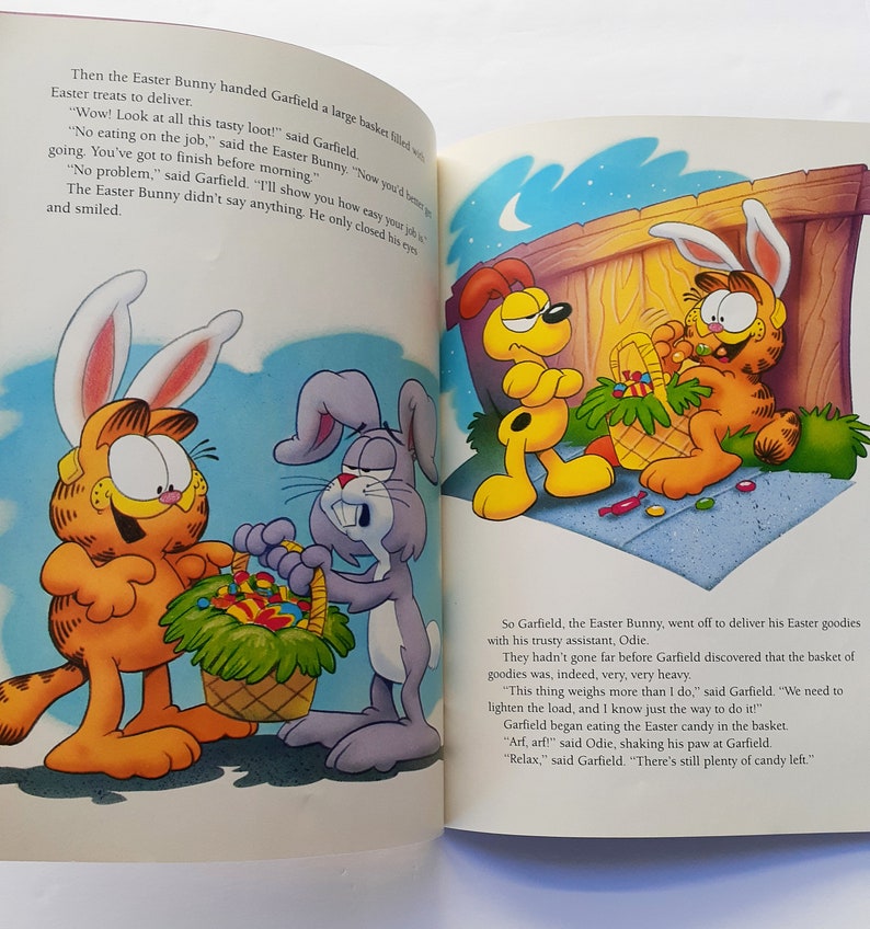 Garfield the Easter Bunny, Jim Davis, 1989, Vintage 80s Kids Book ...