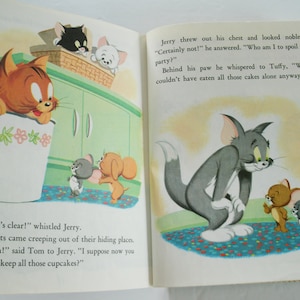 Tom and Jerry's Party, 1955, 1982, Vintage Little Golden Book - Etsy