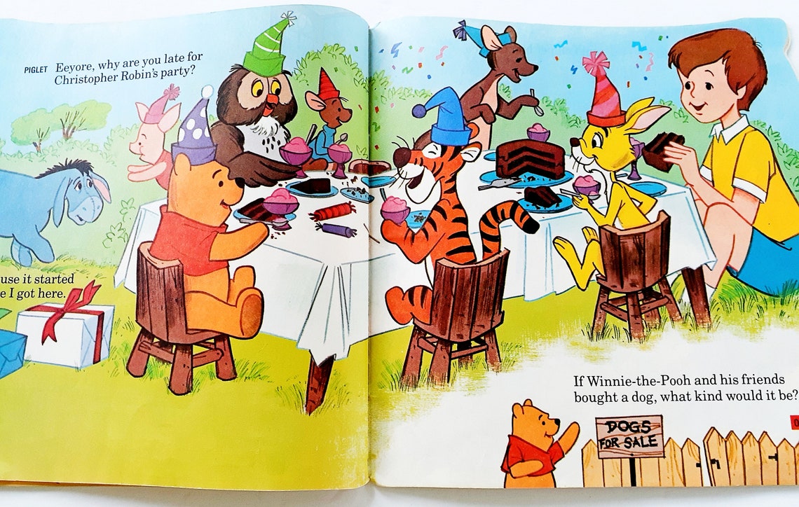 Winnie the Pooh Jokes and Riddles, 1979, Hunny Pot, Vintage Golden ...