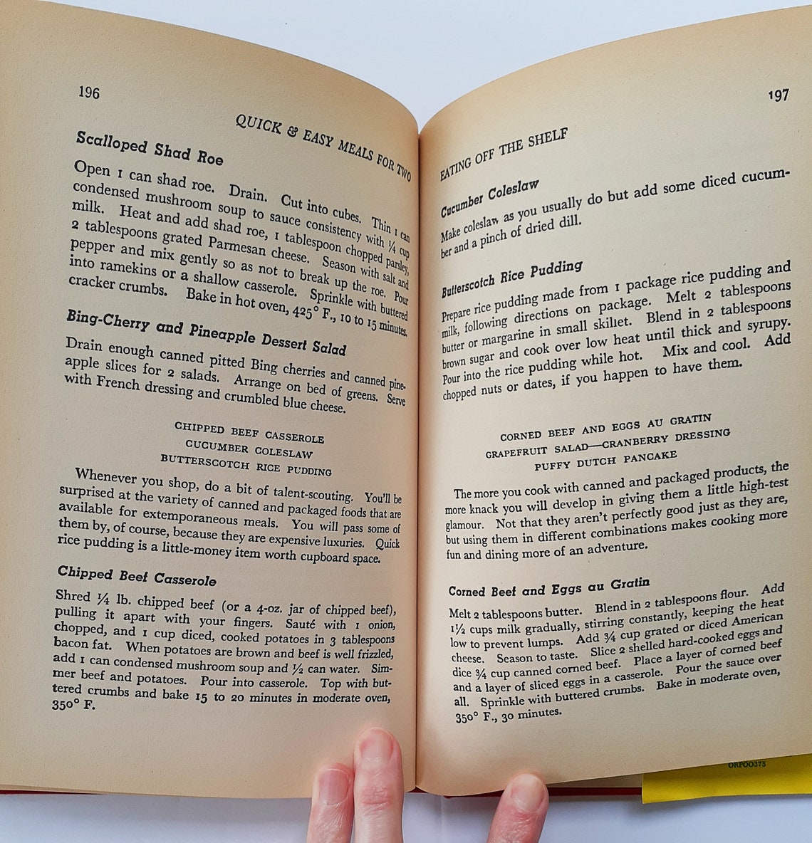 Quick and Easy Meals for Two, 1952, Vintage 50s Cookbook, Louella G ...