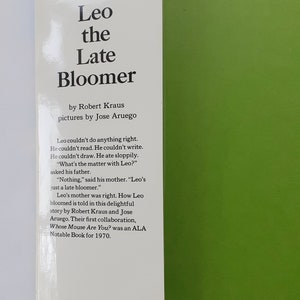 Leo the Late Bloomer, Robert Kraus, 1971, Vintage Kids Book, Tiger - Etsy