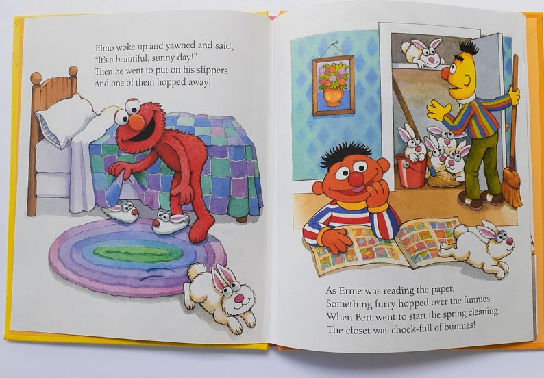 Sesame Street, the Bunny Hop, 2000, Vintage Y2K Kids Book, Elmo, Easter ...