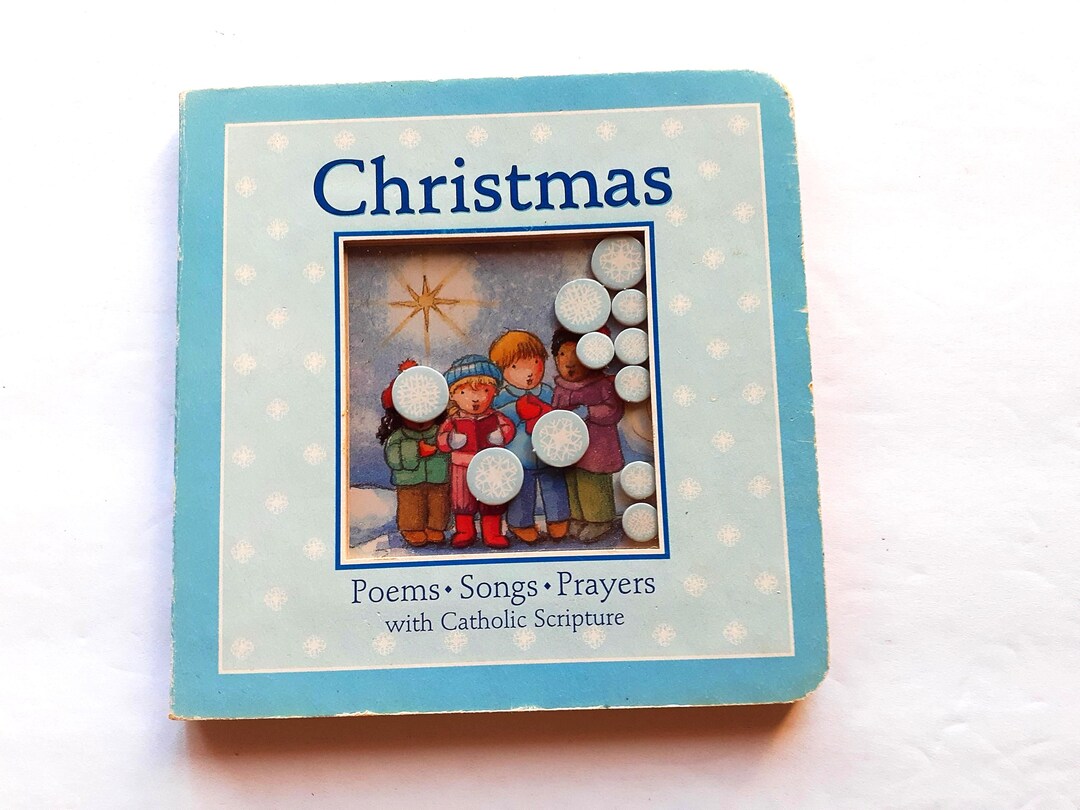 Christmas Poems, Songs, Prayers, Catholic Scripture 1989, Vintage Kids ...