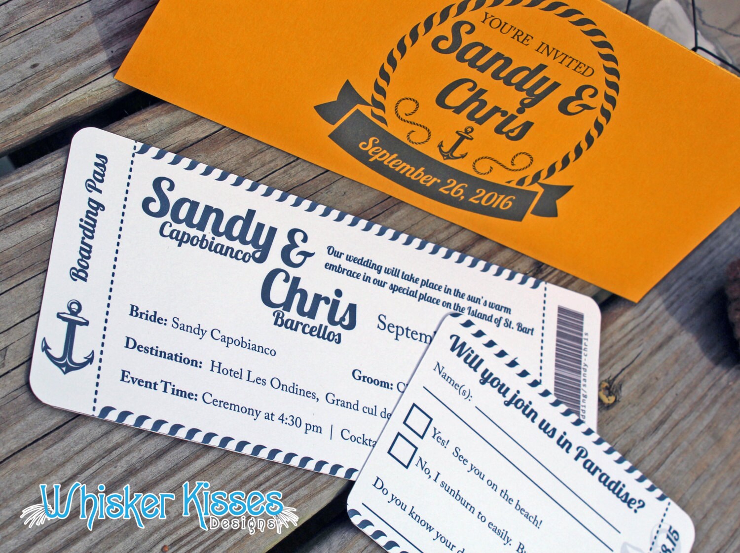 Boarding Pass Wedding Invitation or Save the Date, Tie the Knot, Cruise ...