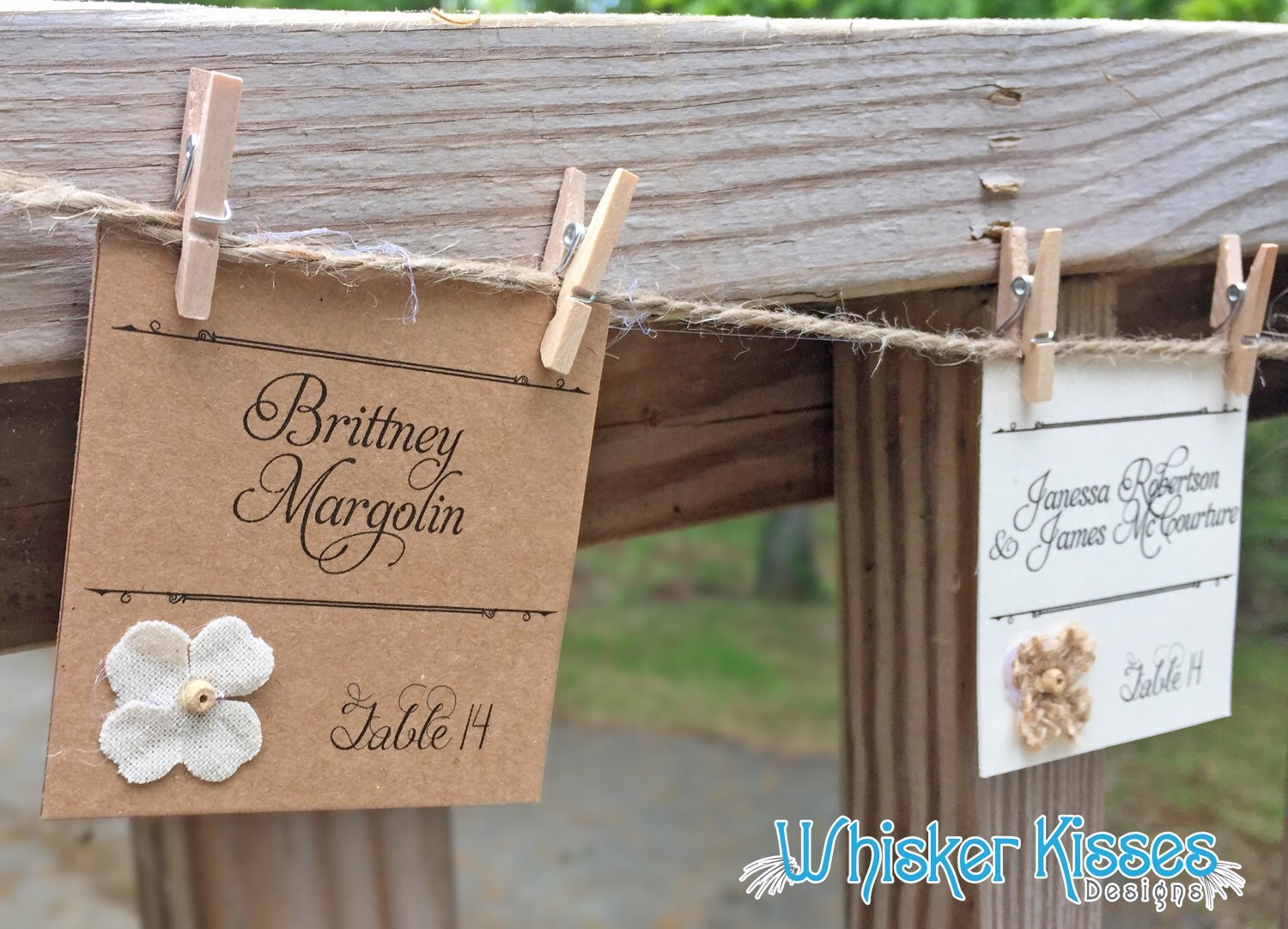 Rustic Wedding Place Cards Flat Hanging Seating Cards Twine - Etsy
