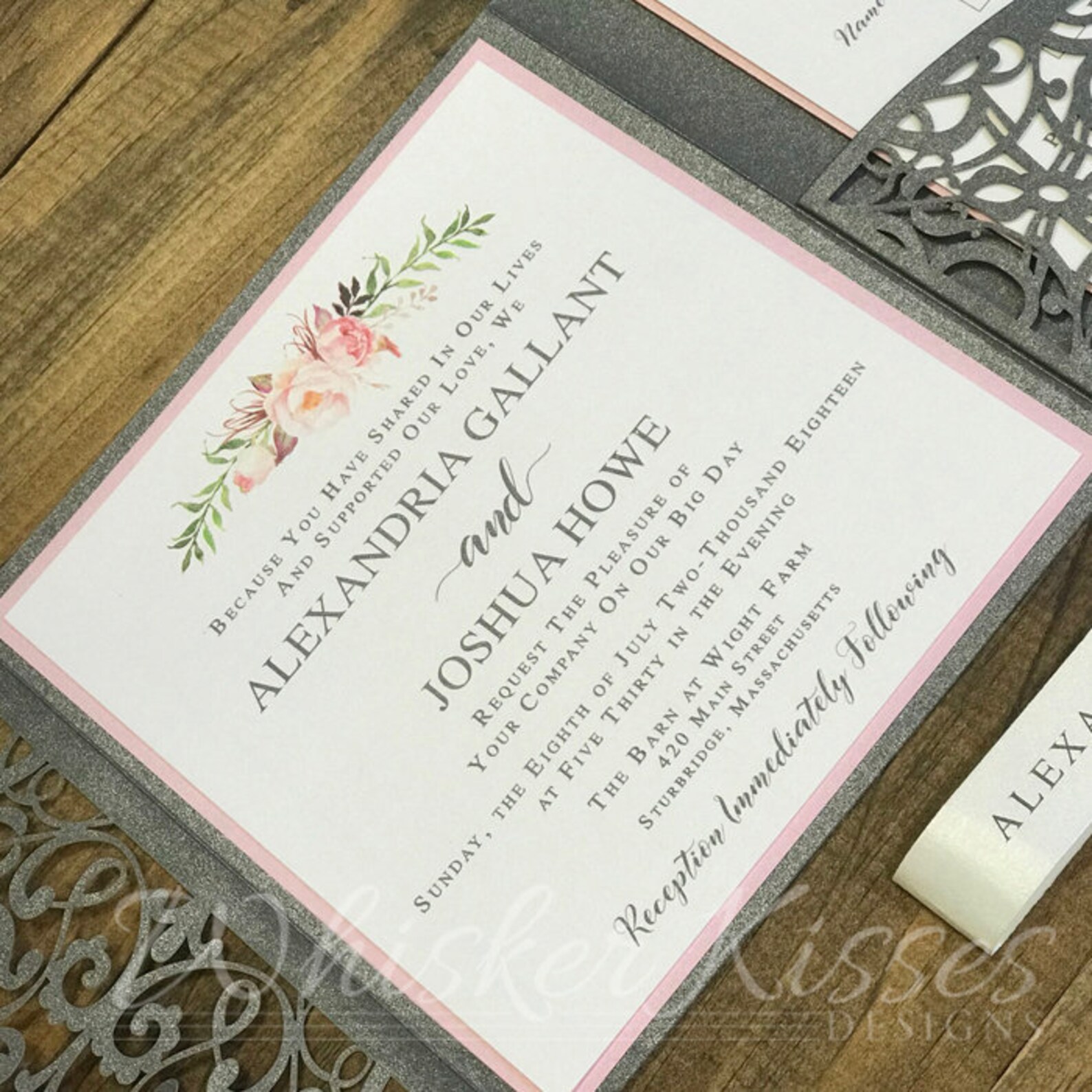 Gray Laser Cut Wedding Invitation Gray Wedding Lace Laser - Etsy