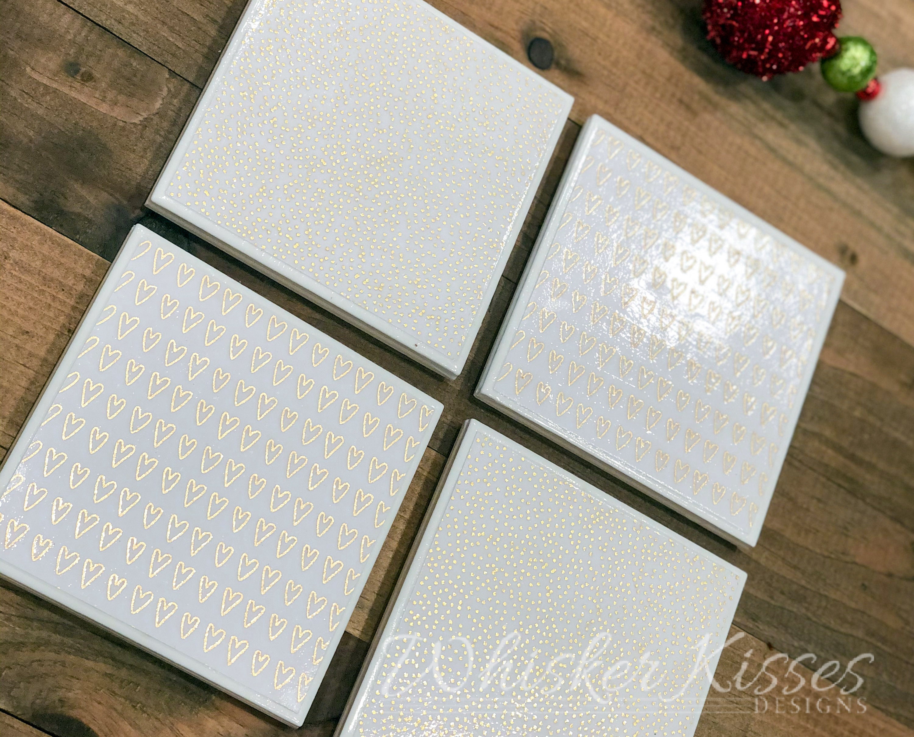 Ceramic Coasters With Gold Detail Square Coasters House - Etsy