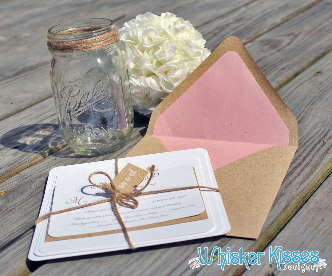 Rustic Wedding Invitation, Kraft Wedding Invitation, Barn Wedding ...