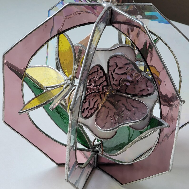 Beautiful 3D Hanging Glass Flower Whirl - Etsy