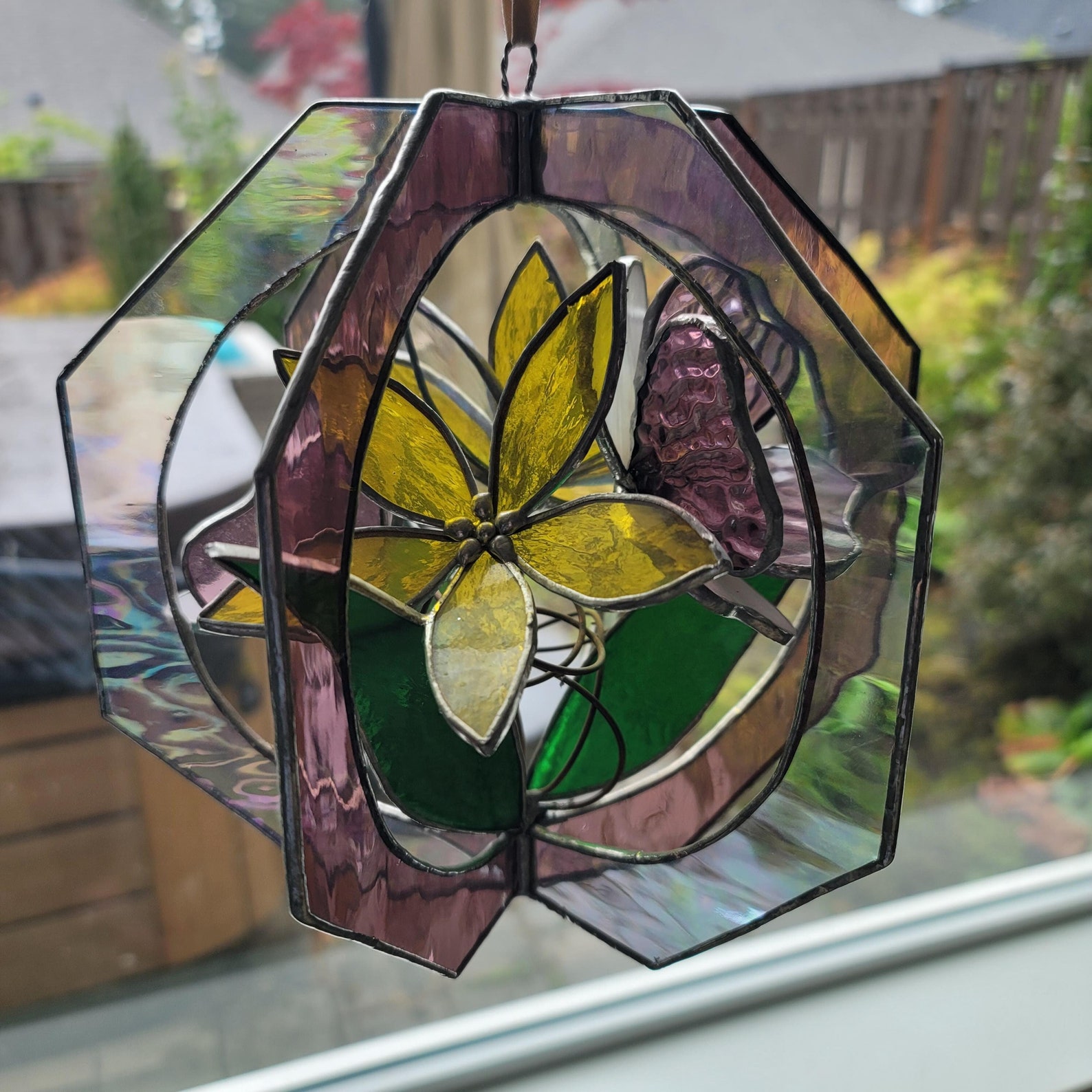 Beautiful 3D Hanging Glass Flower Whirl - Etsy