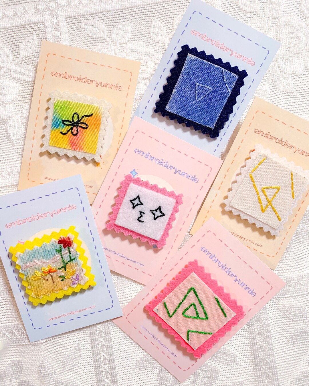 SVT Member-inspired Embroidered Stamp Pins K-pop Embroidery Inspired by ...
