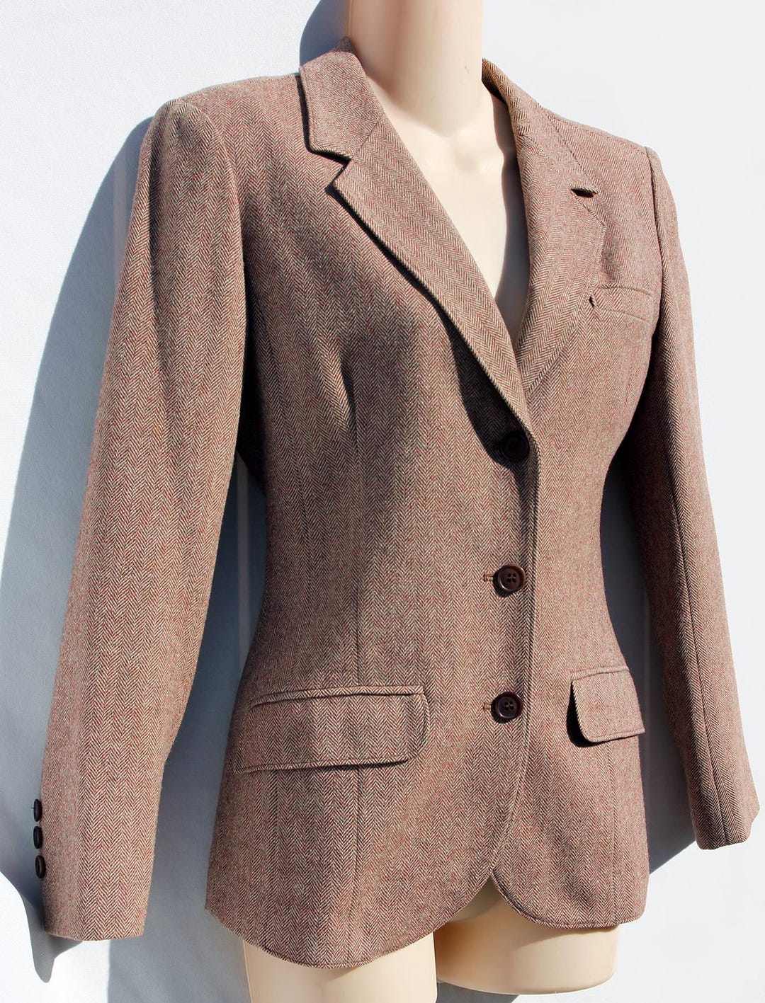 Women's Vintage 50's/60's Tailored Pendleton Wool Herringbone 3-button ...