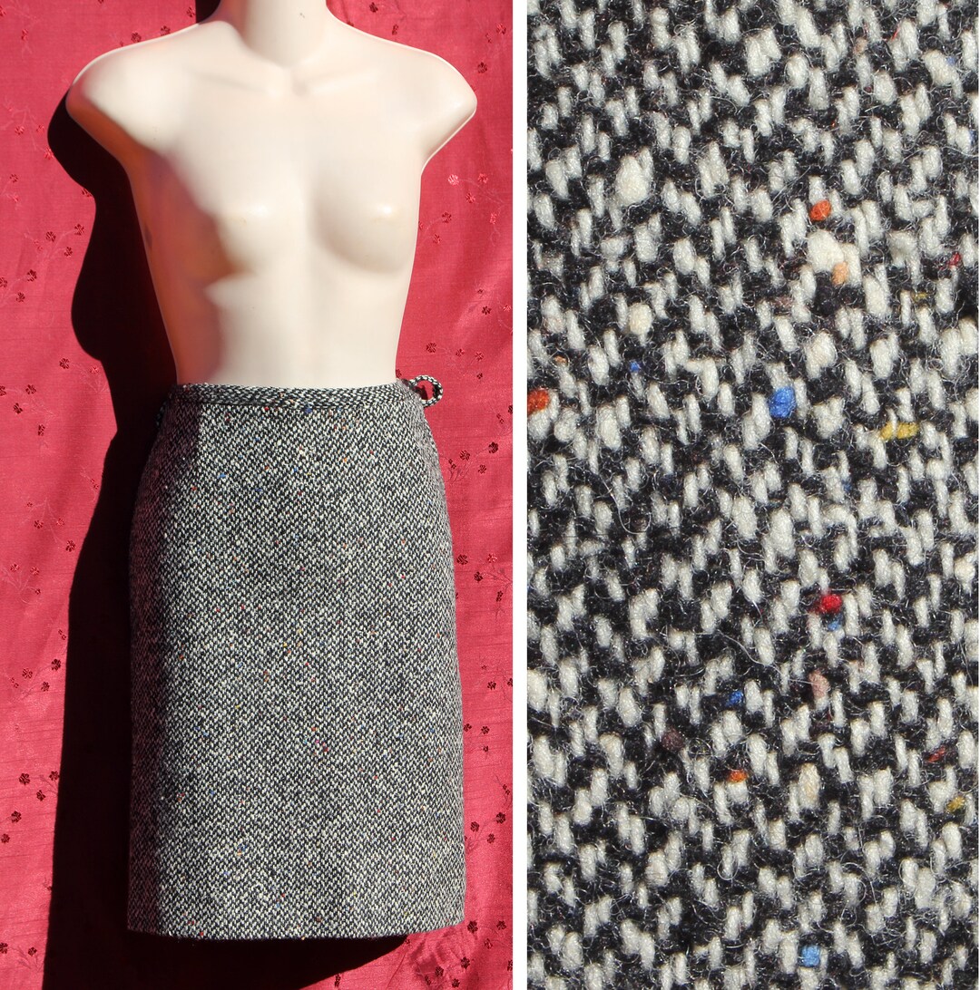 Vintage 60's Women's Gurian All Wool Boucle Tweed Black & White Classic ...