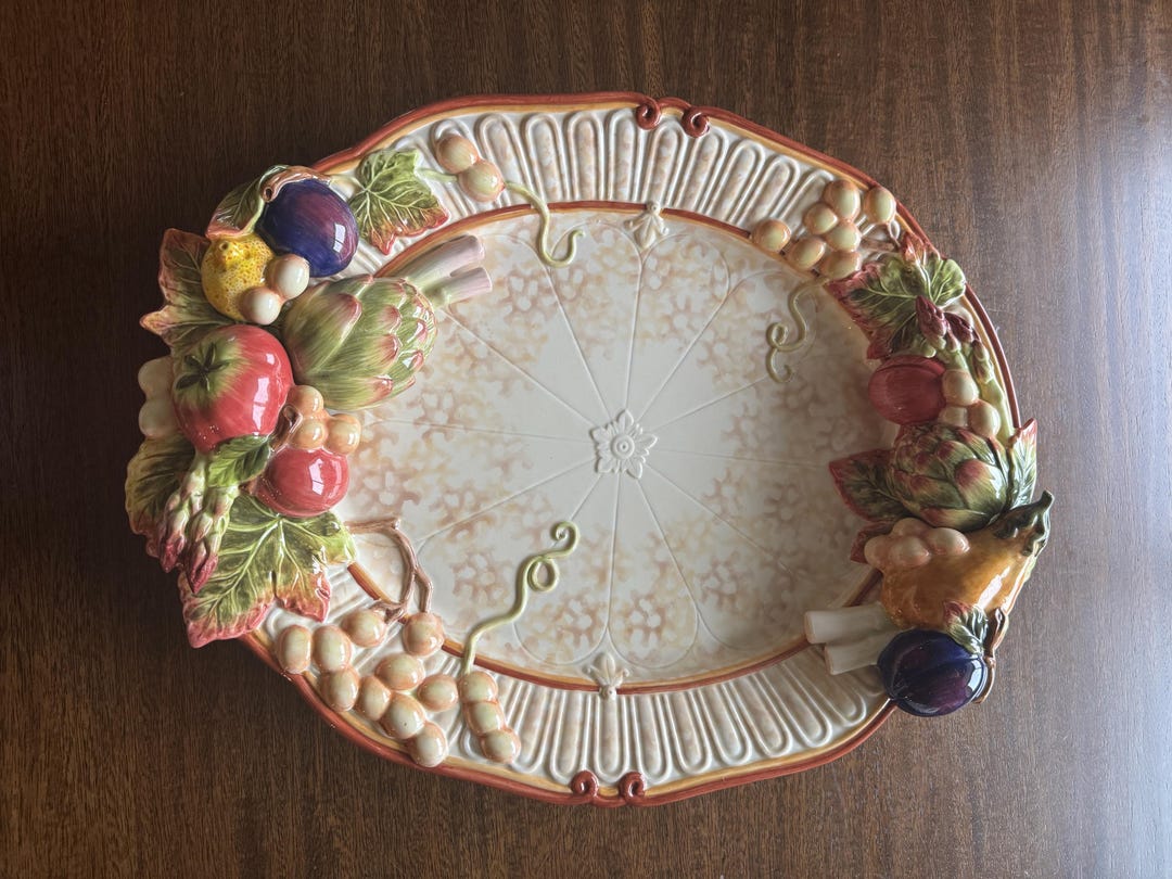 Vintage Fitz & Floyd Venetian Romance Large Colorful Fruit and ...