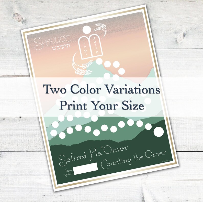 Omer Count Shavuot Poster, Printable, Posters, PNG, Feast Days, Jewish ...