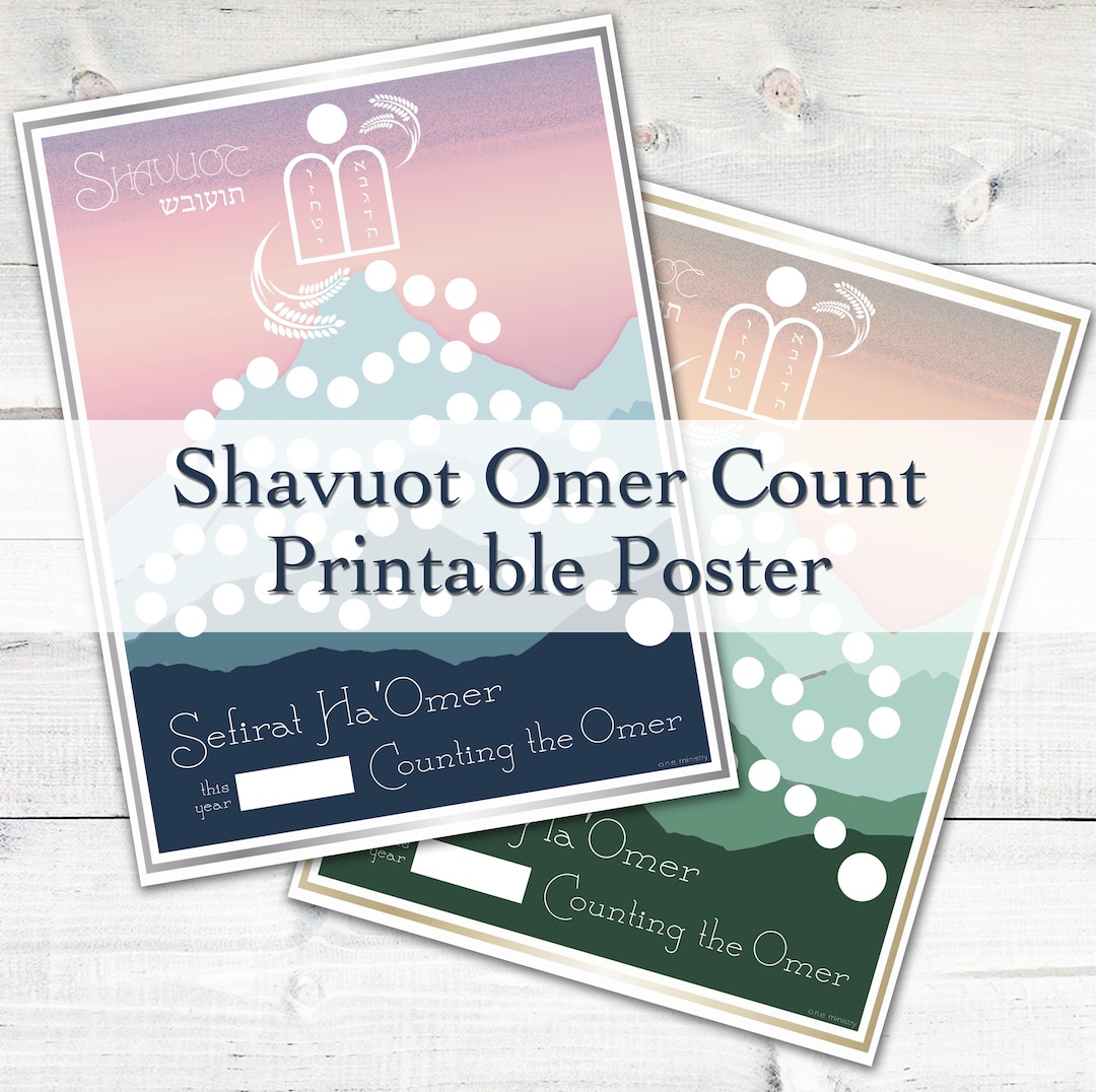 Omer Count Shavuot Poster, Printable, Posters, PNG, Feast Days, Jewish ...