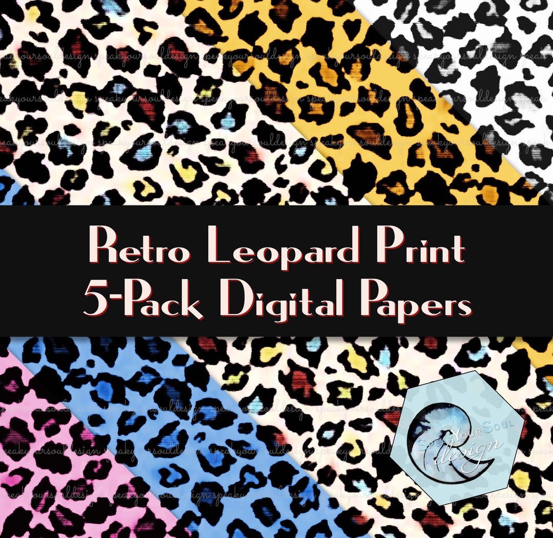 Retro Leopard Print, Cheetah Print, Sublimation Files, Digital Papers ...