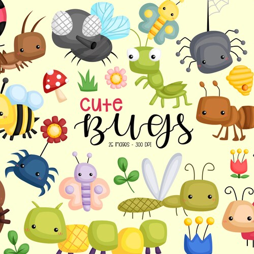 Bugs Clipart Clip Art Insects Clipart Clip Art Vectors | Etsy Australia