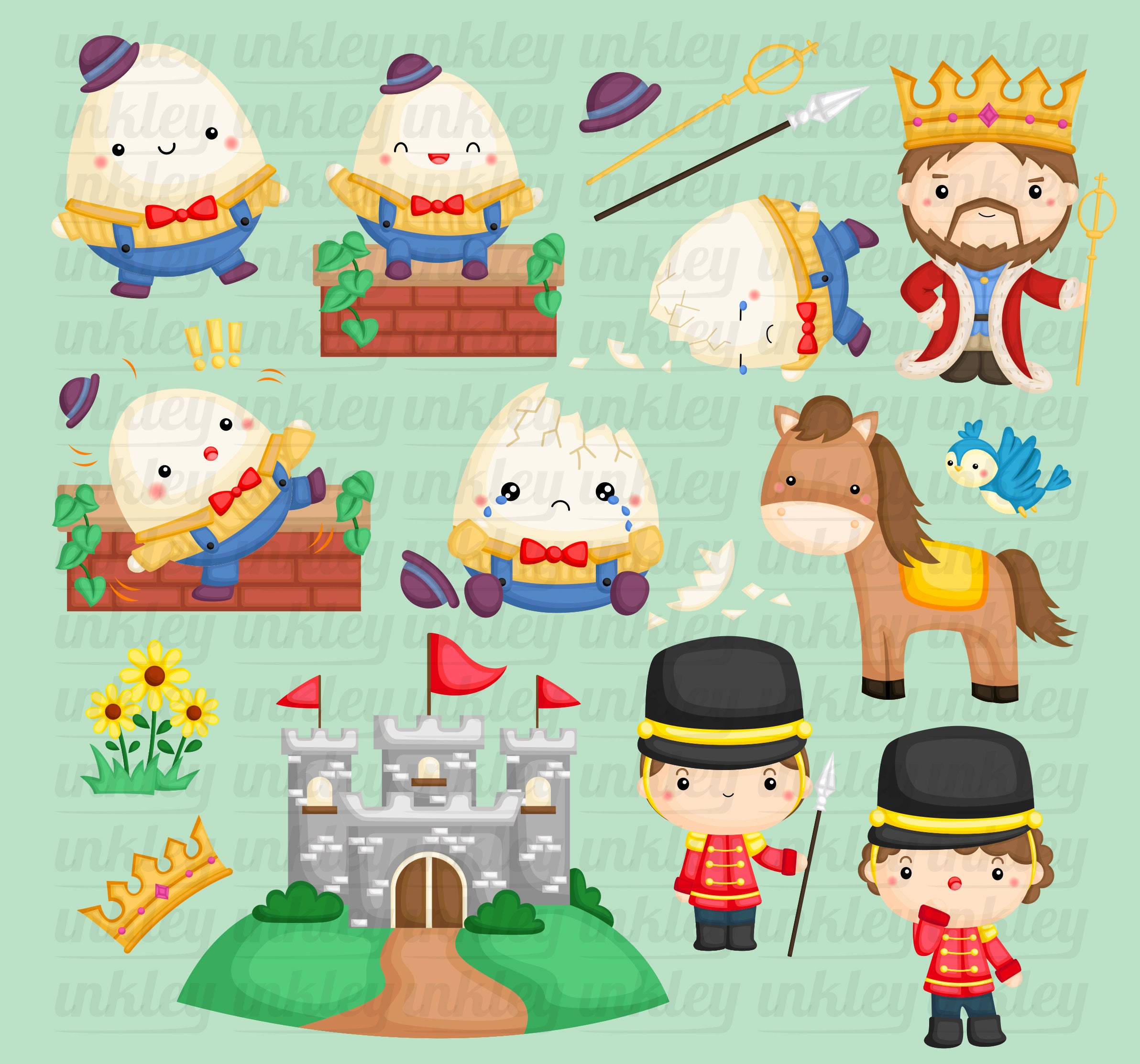 Humpty Dumpty Clipart Cute Story Clip Art Nursery Rhymes | Etsy
