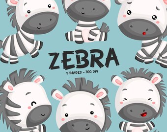 Zebra Clip Art | Etsy