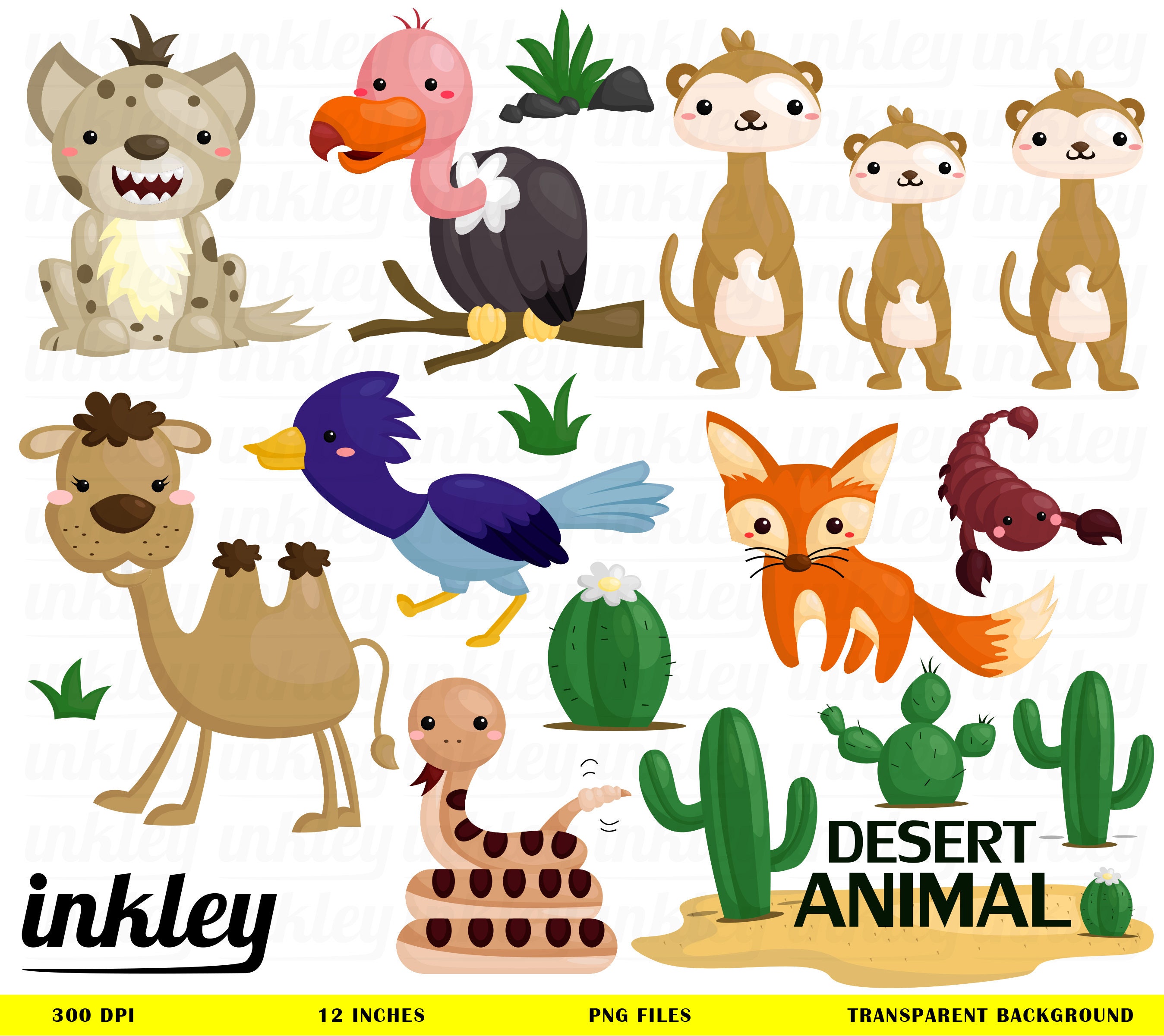 Desert Animal Clipart Desert Animal Clip Art Desert Animal | Etsy