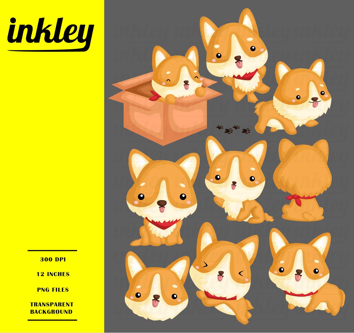 Corgi Clipart Corgi Clip Art Corgi Png Cute Animal Clipart | Etsy