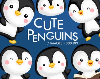 Cute Penguin Clipart | Etsy