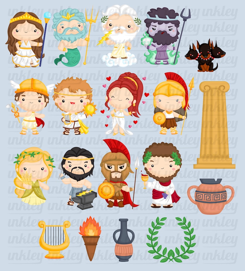 Greek Gods Clipart Greek Clip Art Greece Clip Art Free | Etsy