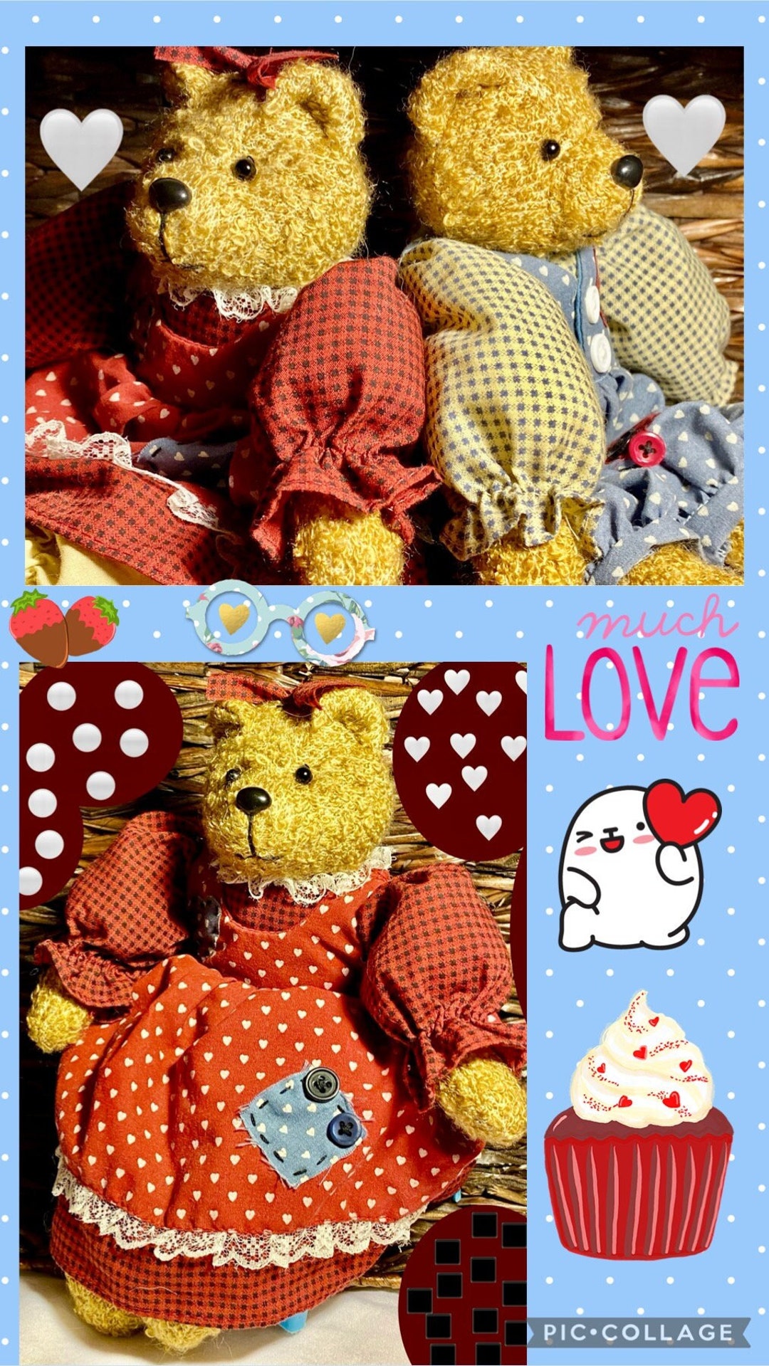 Poseable Collectible Bear Couple Country Decor From ABC Distributing - Etsy