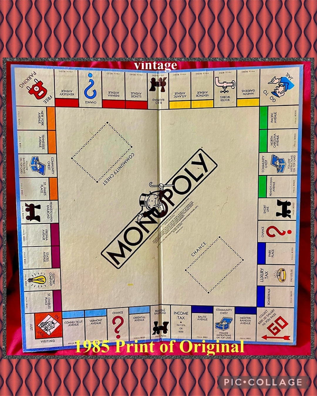 MONOPOLY Game Board ONLY ~ Classic Vintage for Your Deco or Replacement ...