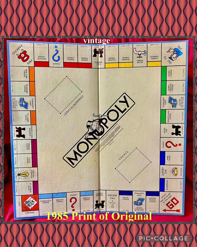 MONOPOLY Game Board ONLY ~ Classic Vintage for Your Deco or Replacement ...