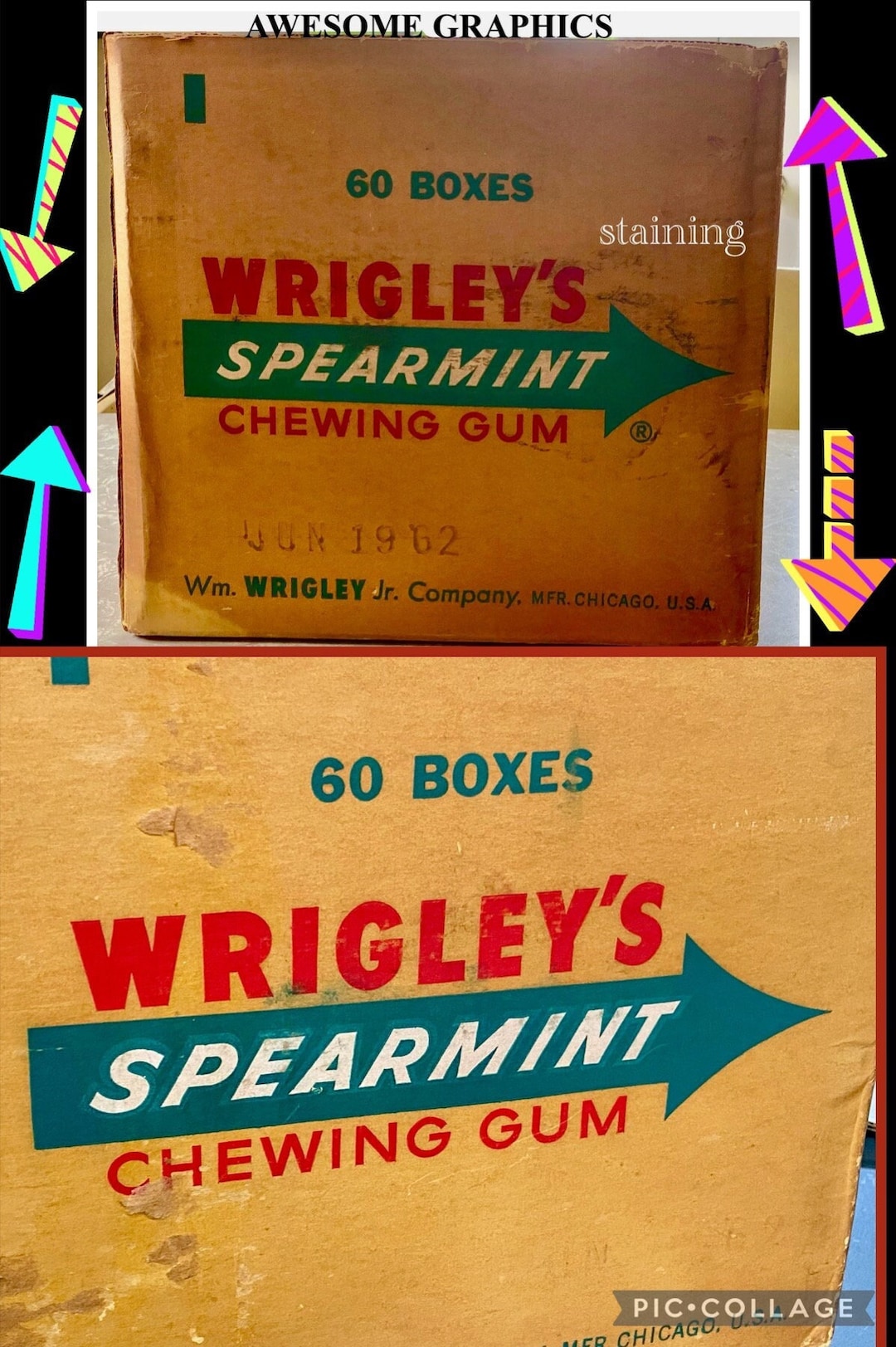 RARE Vintage Wrigley’s Spearmint Gum Shipping Box Collector's Item - Etsy