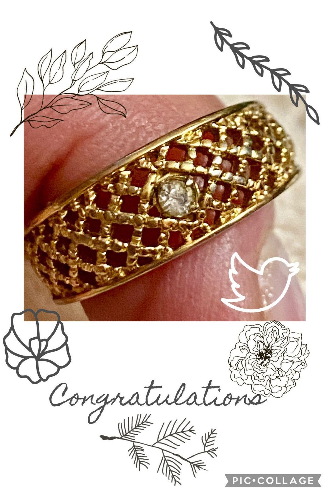 Ladies Ring. Vintage Avon Costume Jewelry Gold Ring Sz 6 Dainty ...