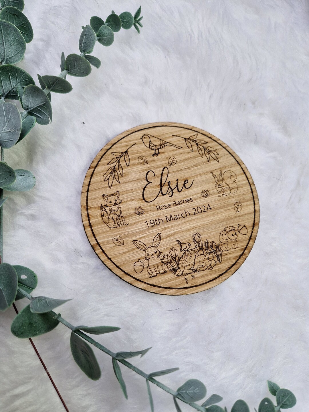 Baby Name Announcement Sign, Engraved Baby Name Plaque, Keepsake, Birth ...