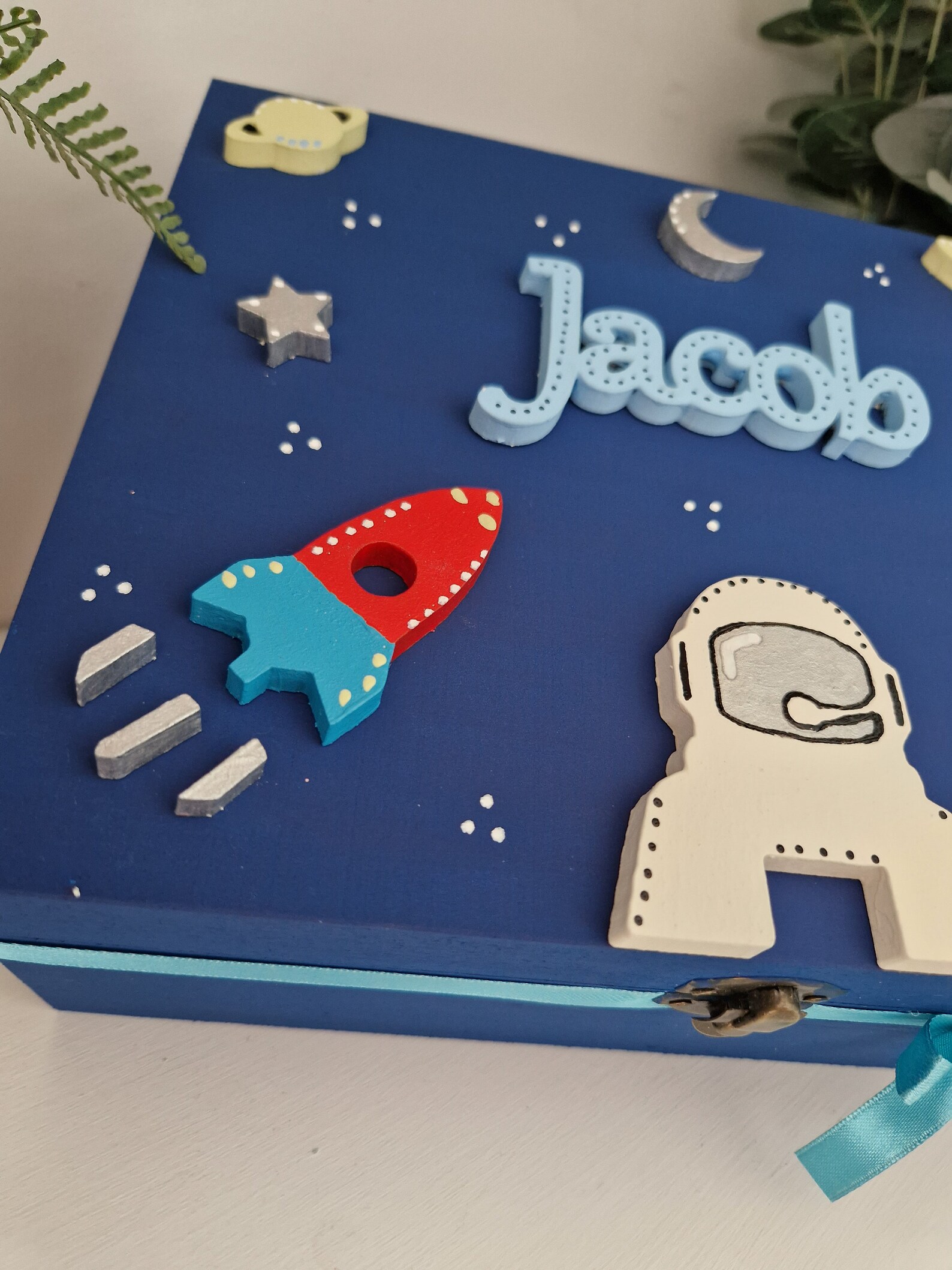 Personalized Space Keepsake Box, Astronaut Rocket Theme, Memory Box - Etsy