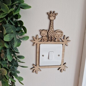 Wooden Safari Animal Light Switch Surround for Kids Room, Jungle Light ...