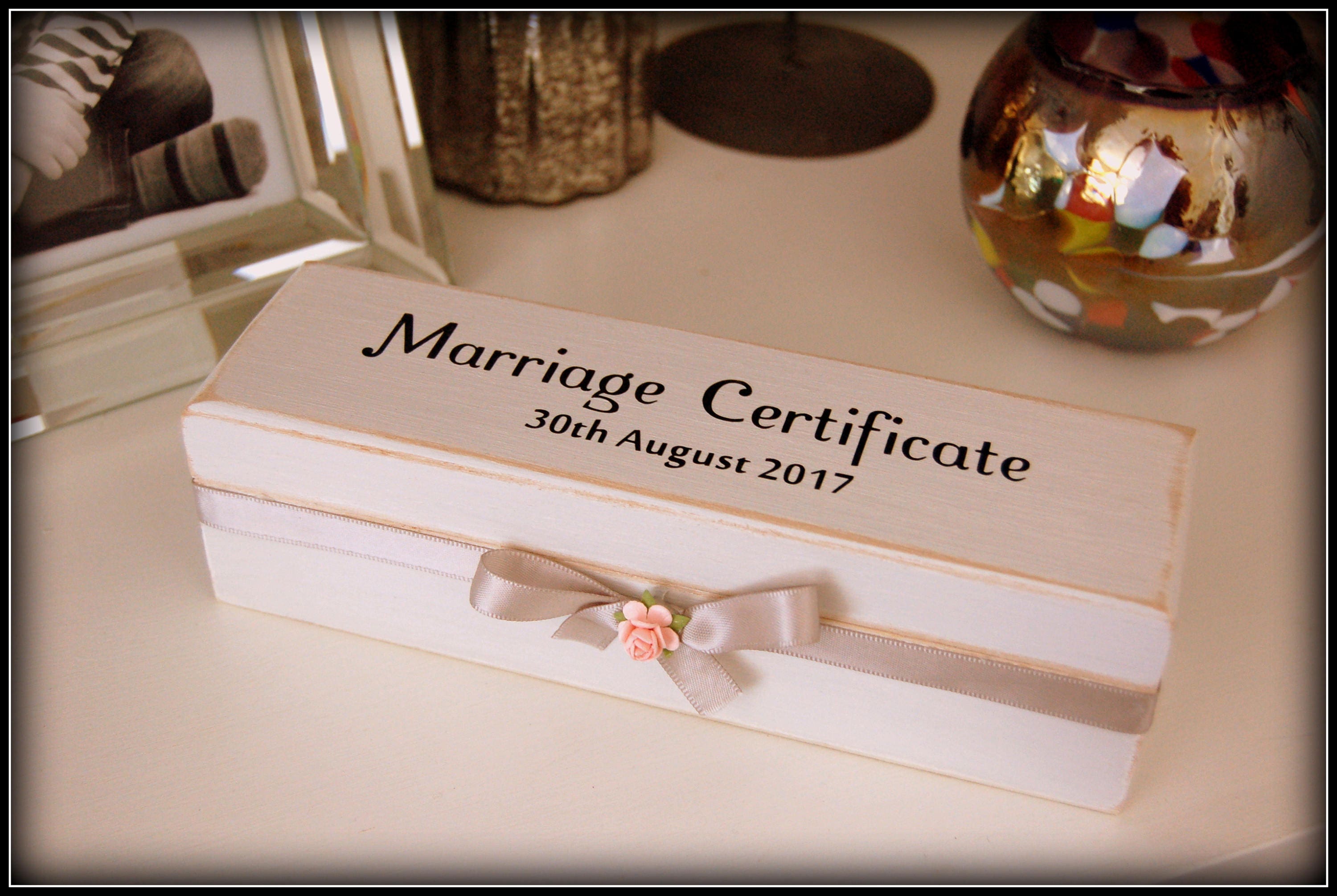 Wedding Gift Personalised Marriage Certificate Holder - Etsy UK