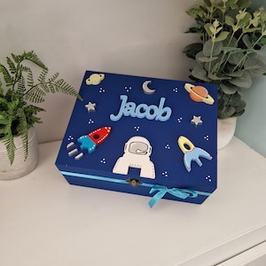 Childrens Space Keepsake Box, Space Bedroom Decor Storage, Boys Bedroom ...